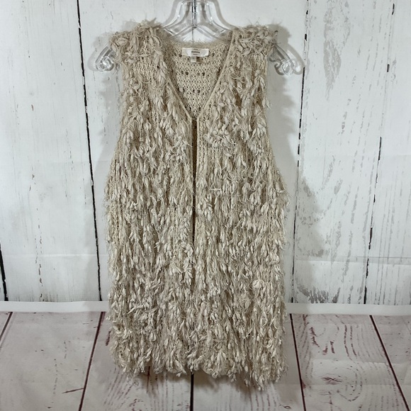 entro | Jackets & Coats | Entro Shaggy Vest L Long Shag Fringe Open ...